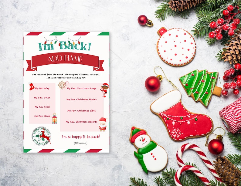 Elf Return Letter, Elf Arrival Letter, Elf Welcome Letter, Elf is Back ...