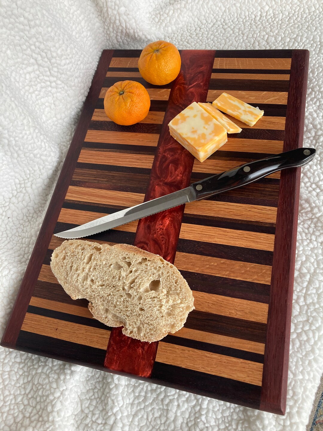 Elegant Sparkle Exotic Wood Cutting Board and Charcuterie Board With ...