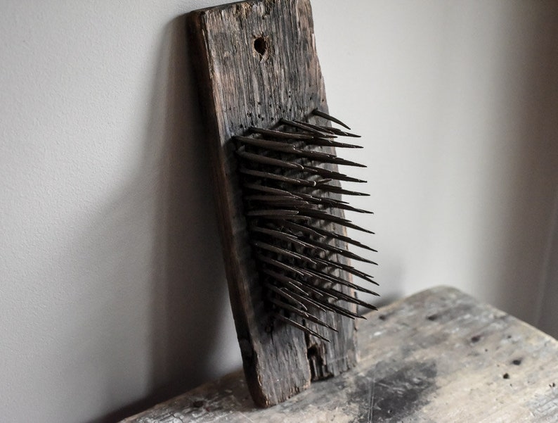 Antique Primitive Wood Hetchel Flax Comb Rustic Decor - Etsy