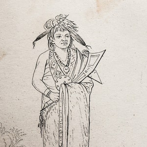 George Catlin Lithograph, Native American Portraits, Winnebago, Antique ...