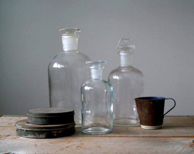 Vintage Pyrex Laboratory Storage Bottles, Vintage Lab Bottles, Glass ...