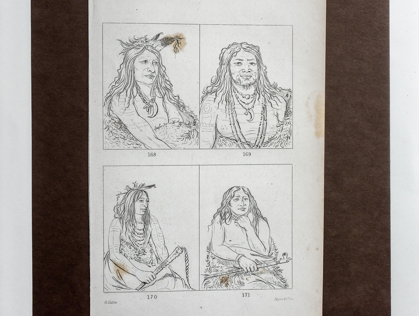 George Catlin Lithograph Native American Portraits Antique | Etsy