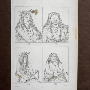 George Catlin Lithograph, Native American Portraits, Antique Prints ...
