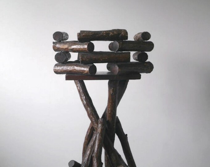 Antique Adirondack Twig Plant Stand, Rustic Decor, Folk Art Table ...