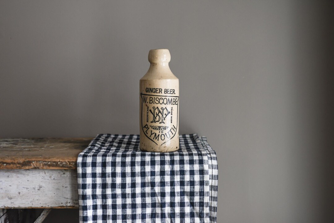 Antique Stoneware W. Biscombe Ginger Beer Bottle, Collectible English ...