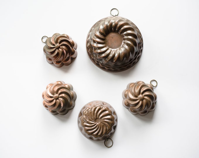 Vintage Copper Molds Collection, Farmhouse Kitchen, Baking and Cooking ...