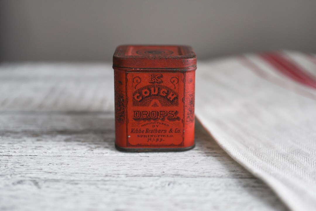 Antique Kibbe Brothers & Co Cough Drops Tin, Collectible Vintage Tins ...