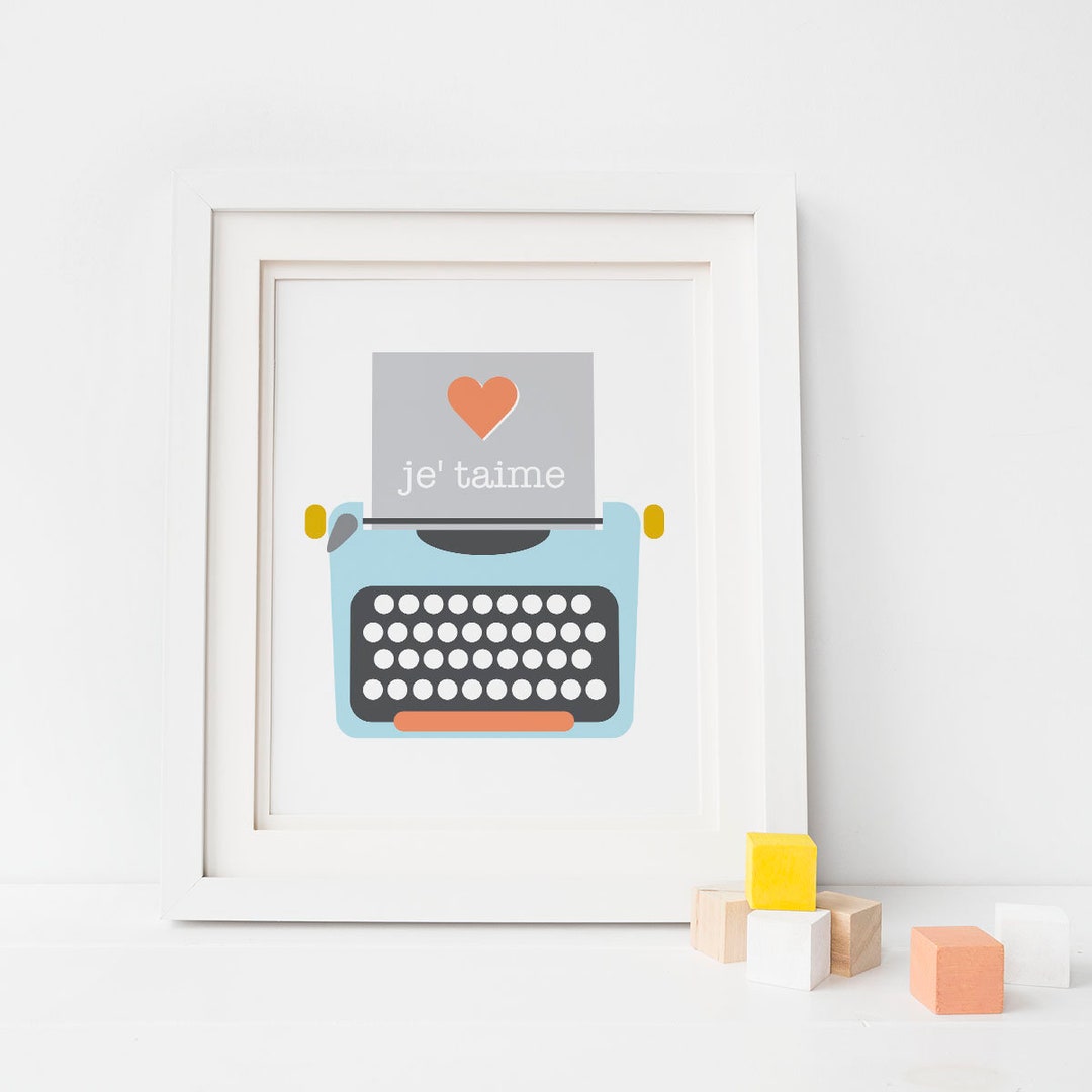 Love Notes Print, Baby Nursery Poster, Sweet Nursery Art, Je' T'aime ...