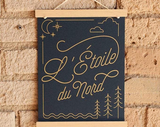 L'Étoile Du Nord Art Print, the Star of the North Screen Print, Gold ...