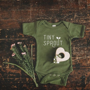 Tiny Sprout Baby Bodysuit, Unisex Baby Clothes, Plant Clothing, Baby ...