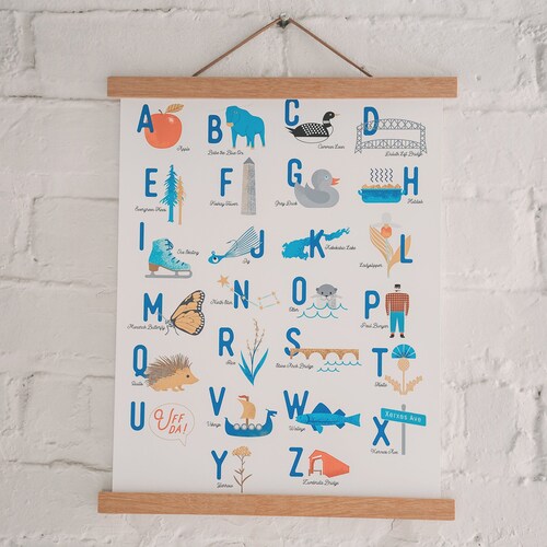 Minnesota Alphabet Nursery Art Print Nursery Print ABC - Etsy