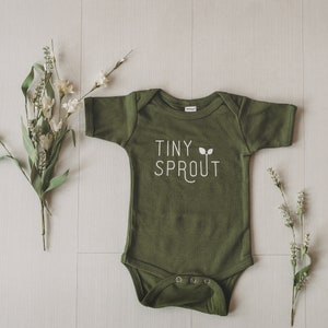 Tiny Sprout Baby Bodysuit, Unisex Baby Clothes, Plant Clothing, Baby ...