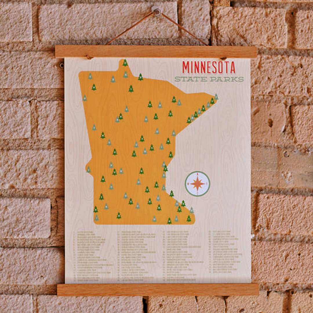 Minnesota State Park Print, State Map Poster, Minnesota Digital Print ...