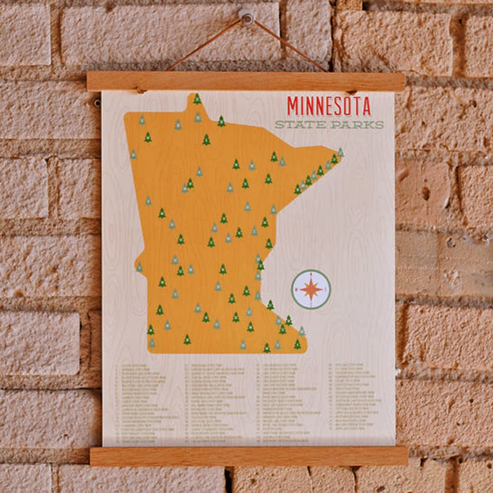 Minnesota State Park Print State Map Poster Minnesota - Etsy