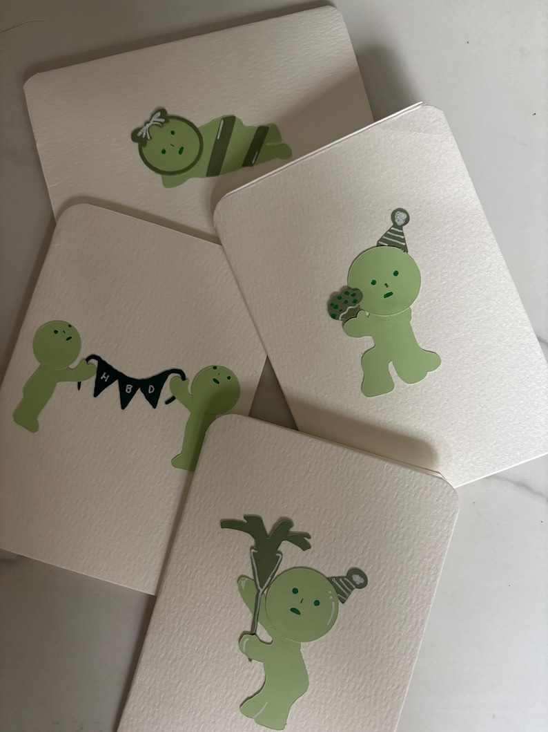 Smiski Birthday Series Paper Cutout Art Birthday Card, Greeting Card ...