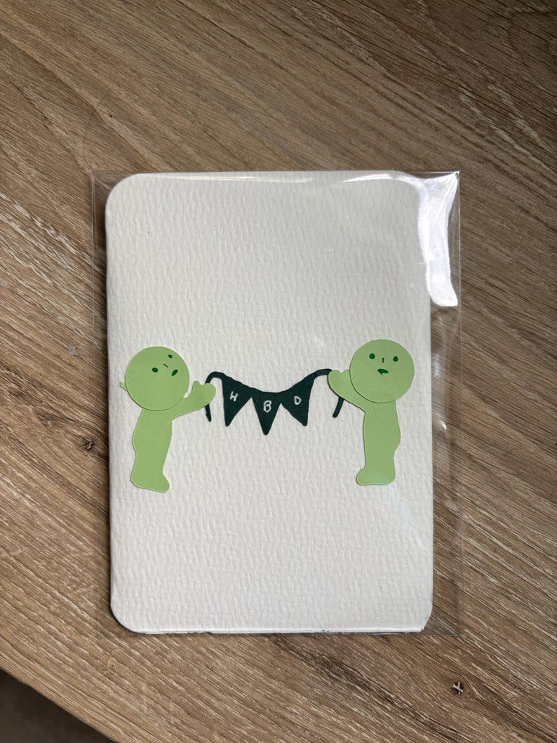 Smiski Birthday Series Paper Cutout Art Birthday Card, Greeting Card ...