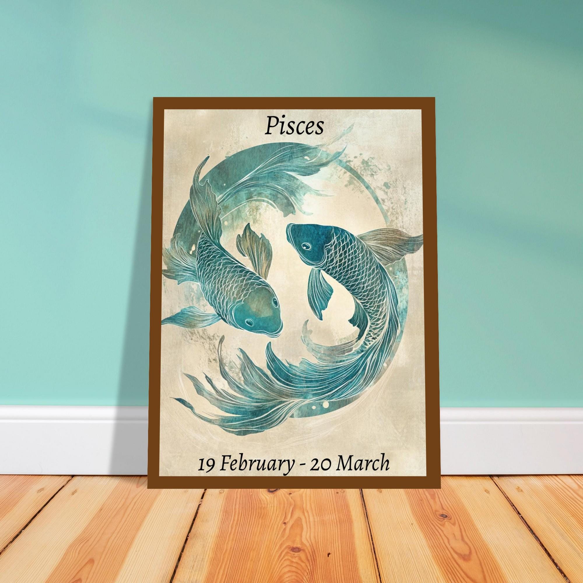 Pisces Zodiac Poster: Seafoam Green Astrology Art Print - Etsy