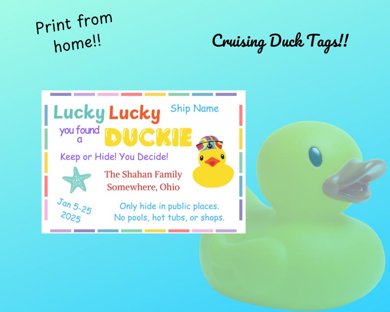 Personalized Cruise Duck Tags - Etsy