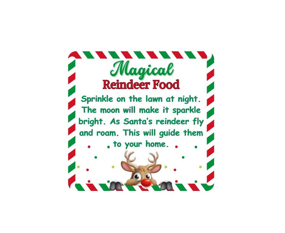Printable Magical Reindeer Food Tag - Etsy