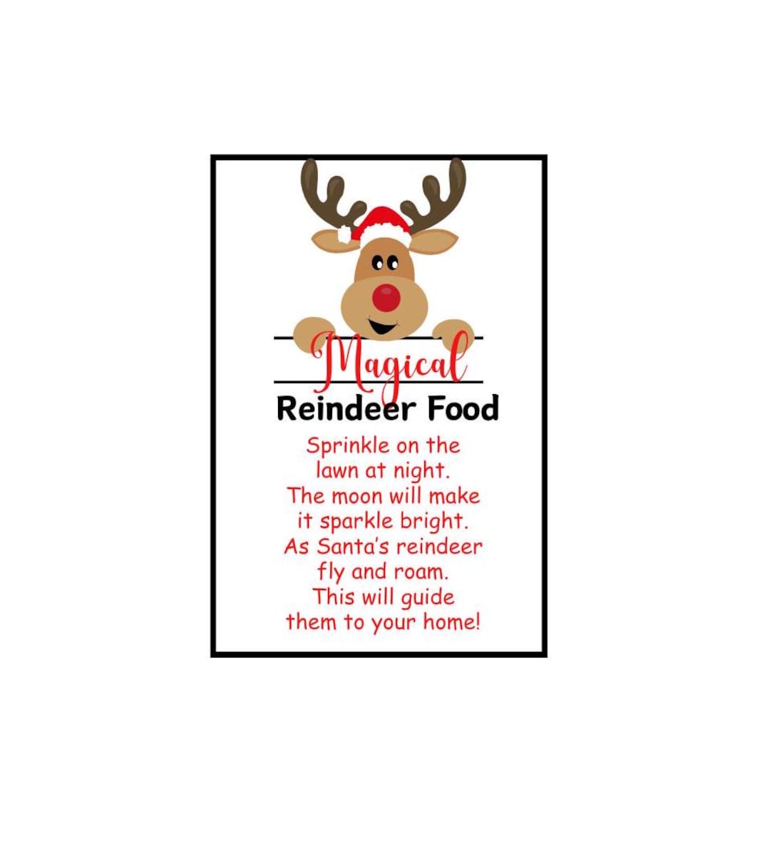 Printable Magical Reindeer Food Tag - Etsy