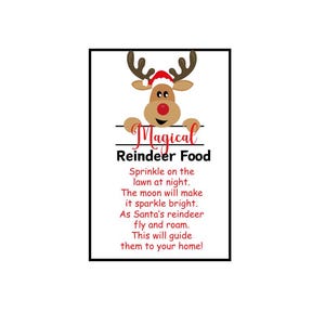 Printable Magical Reindeer Food Tag - Etsy