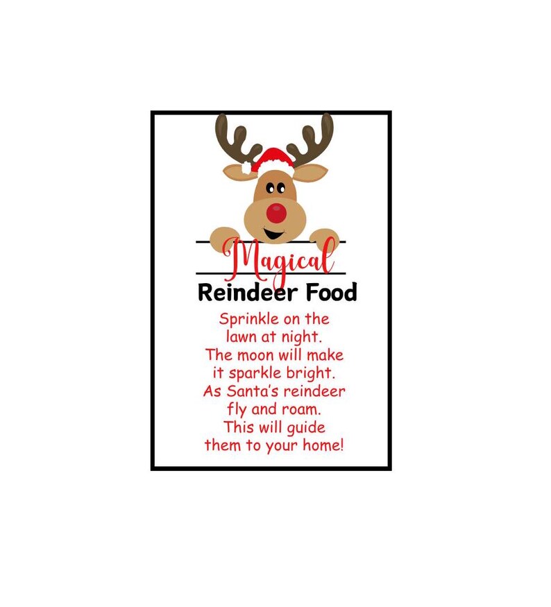 Printable Magical Reindeer Food Tag - Etsy