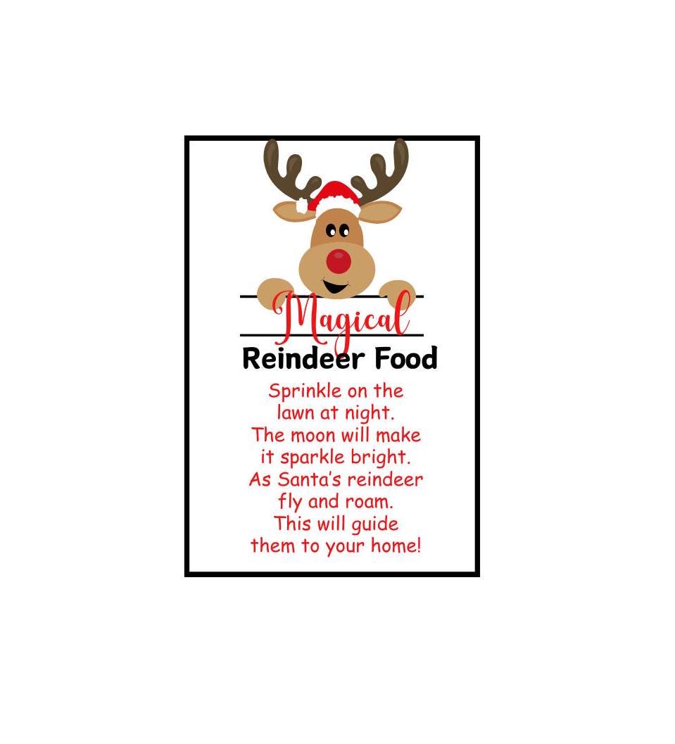 Printable Magical Reindeer Food Tag - Etsy