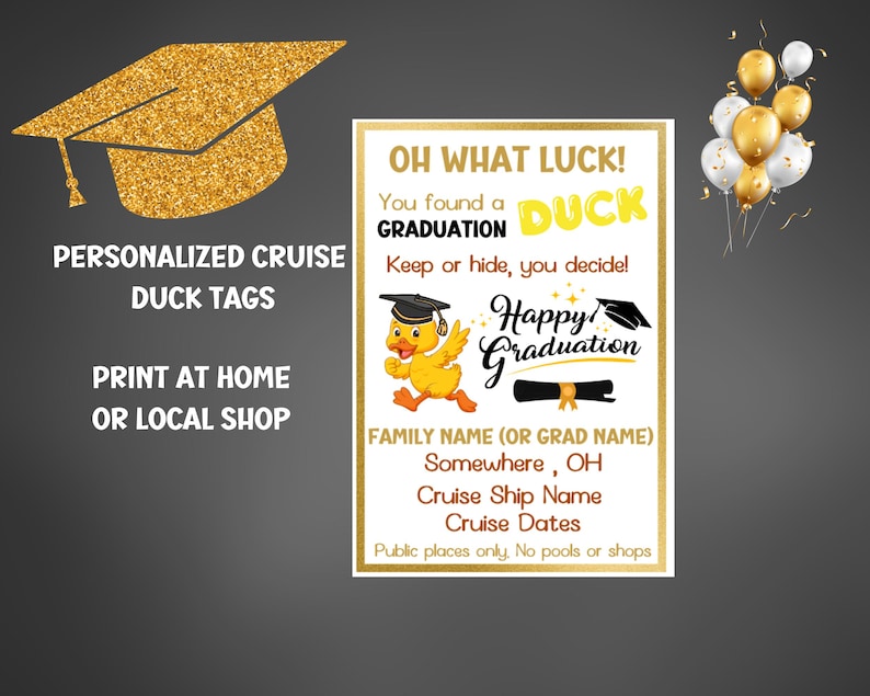 Personalized Graduation Cruising Duck Tags - Etsy