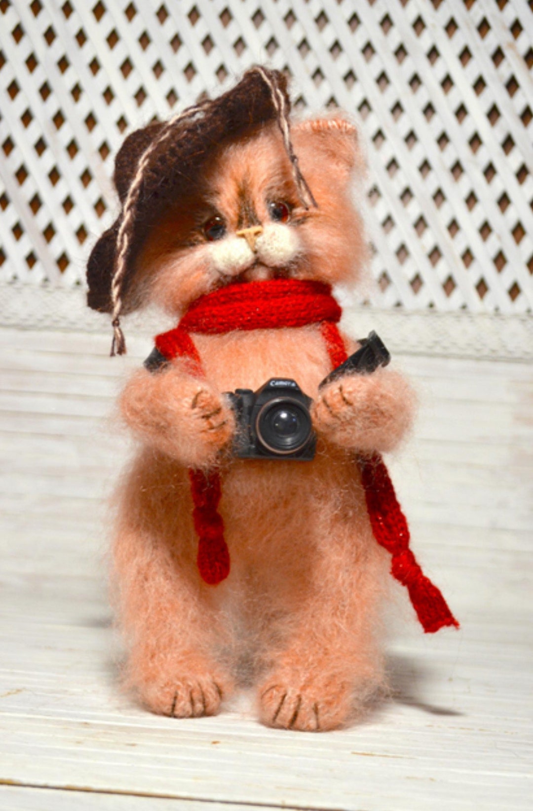 Decorative Toy Cat Photographer With a Camera Handmade Toy - Etsy