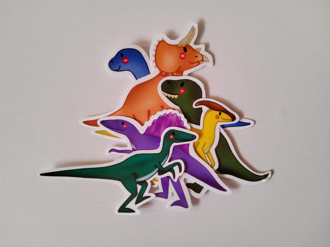 Dinosaur Stickers, Laptop Stickers, T-rex, Brachiosaurus, Velociraptor ...