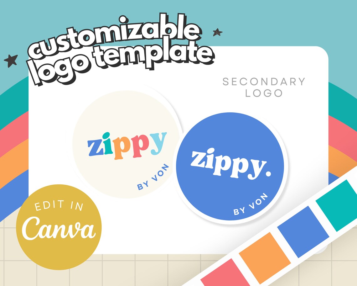 Fun Vibrant Playful Colorful Kiddy Logo Branding Customizable Canva ...