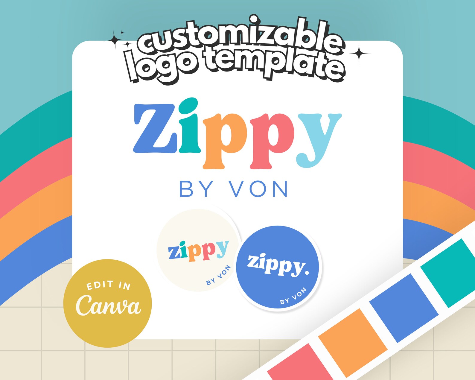 Fun Vibrant Playful Colorful Kiddy Logo Branding Customizable Canva ...