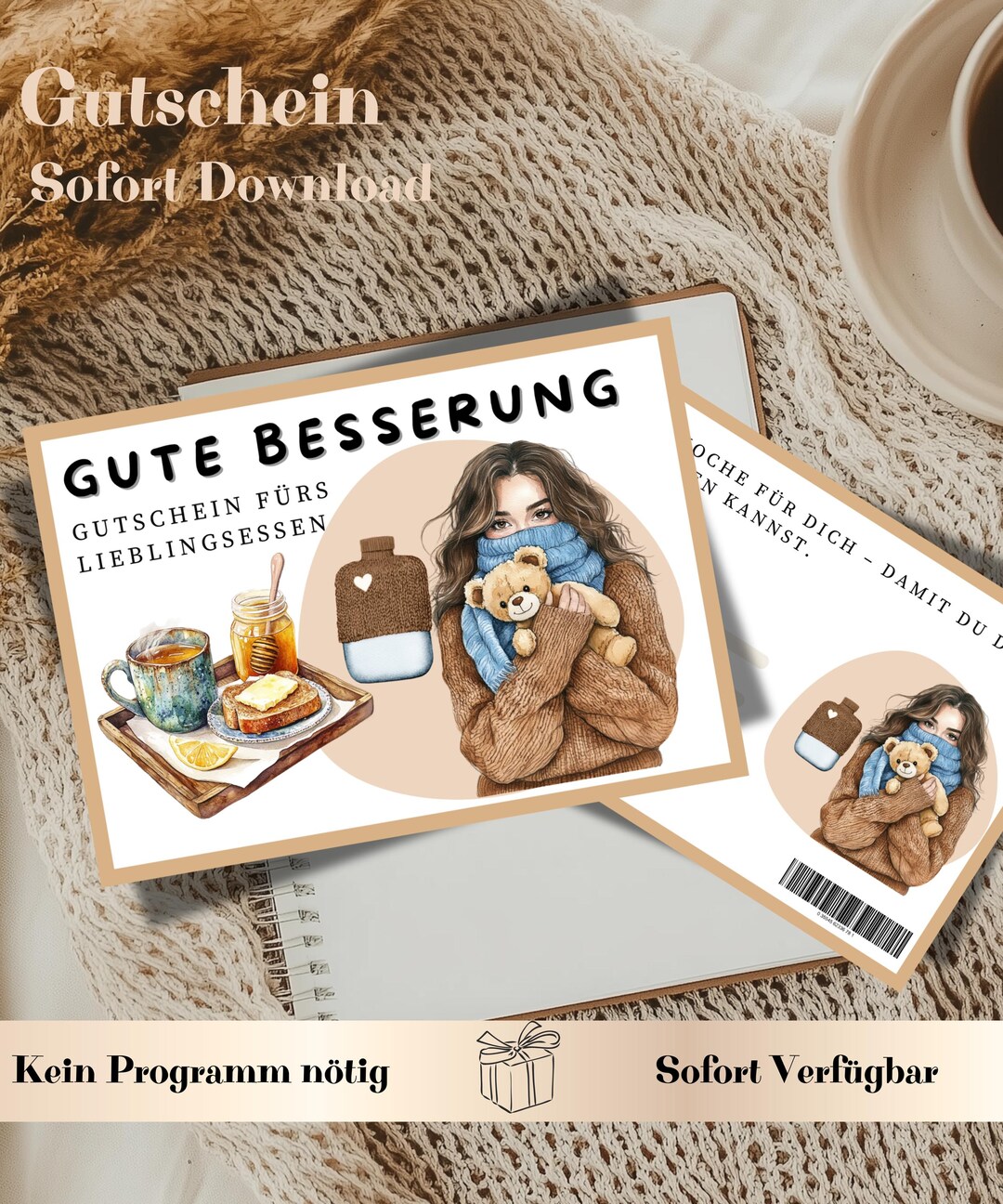 Cooking Voucher to Print | Get Well Soon Voucher DIN A6 | Printable ...