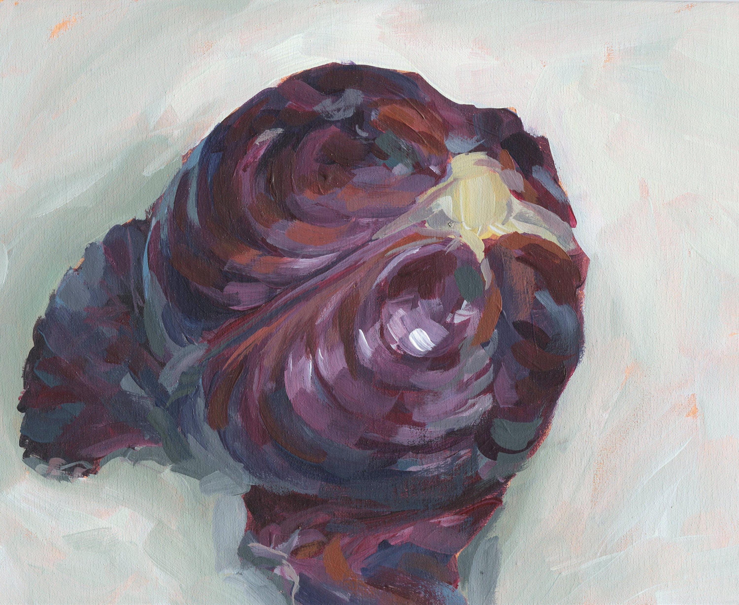 Original Painting Red Cabbage 8x10 Still Life - Etsy