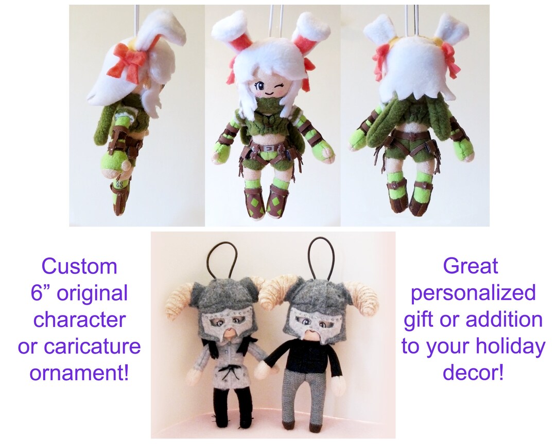 Custom Plush Christmas Ornament Original Character OC Handsewn Human ...