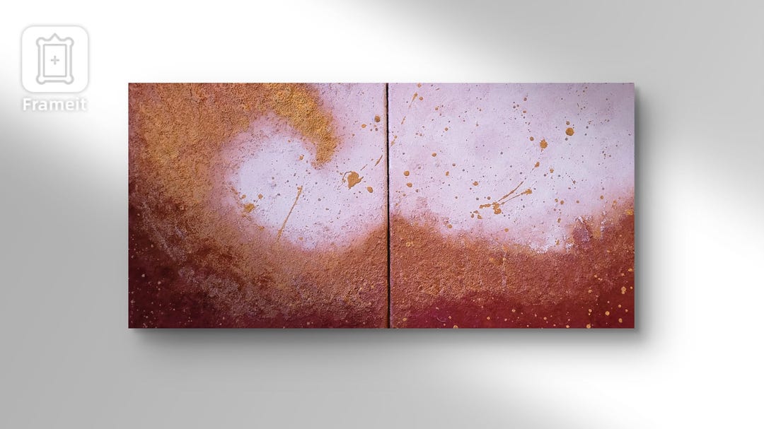 Golden Wave Quadro Doppio Arte Materica in Acrilico - Etsy