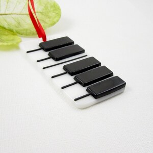 Glass Piano Christmas Ornament - Fused Piano Key Ornament - Musical ...