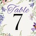 Purple Iris Flower Wedding Table Numbers Digital File 1-20 - Etsy