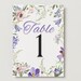 Purple Iris Flower Wedding Table Numbers Digital File 1-20 - Etsy