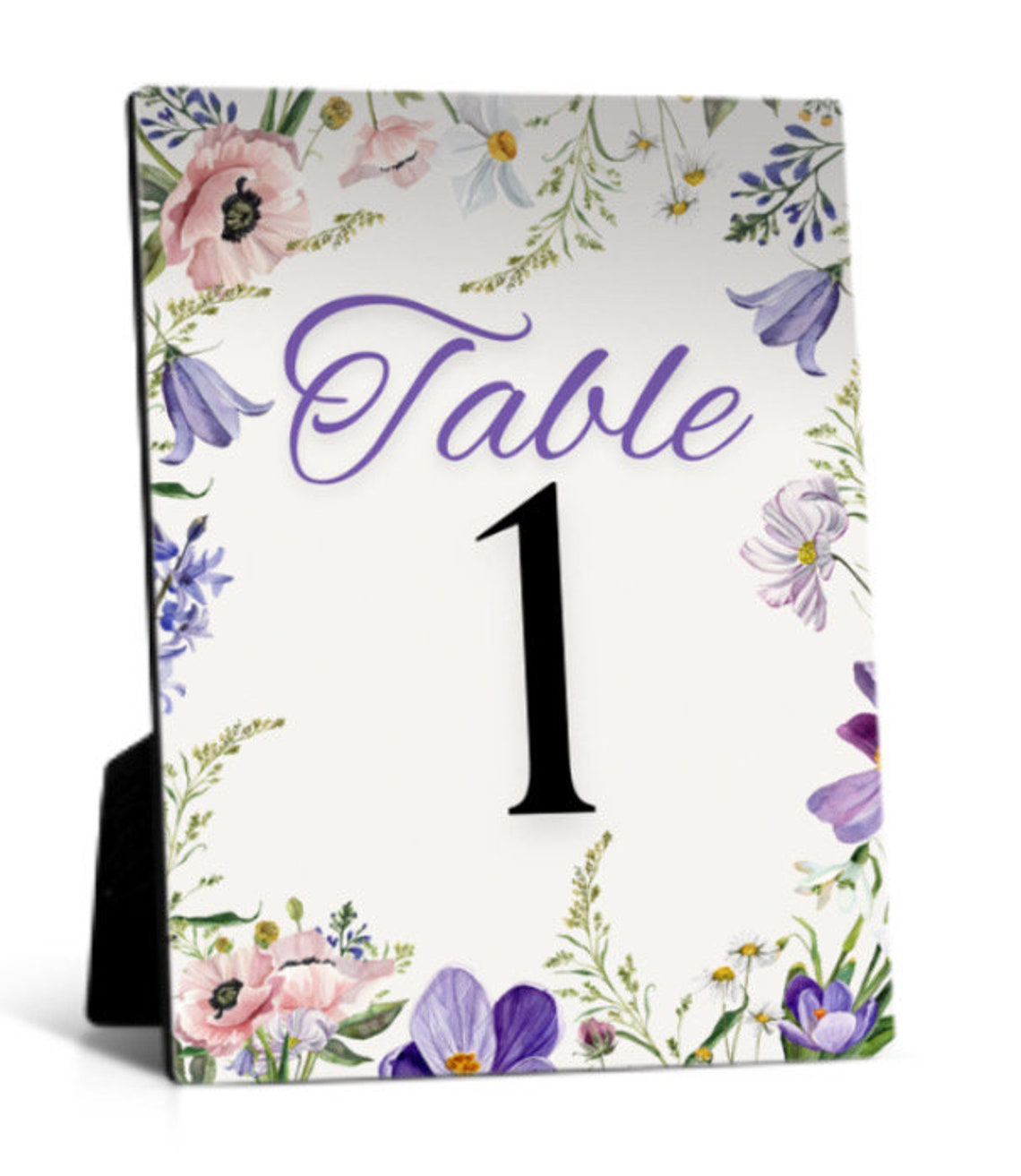 Purple Iris Flower Wedding Table Numbers Digital File 1-20 - Etsy