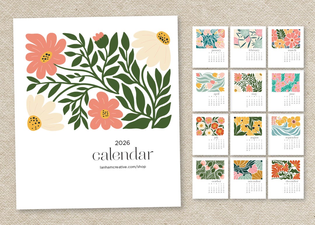 2026 Desk Calendar With Stand: FAYE - Etsy
