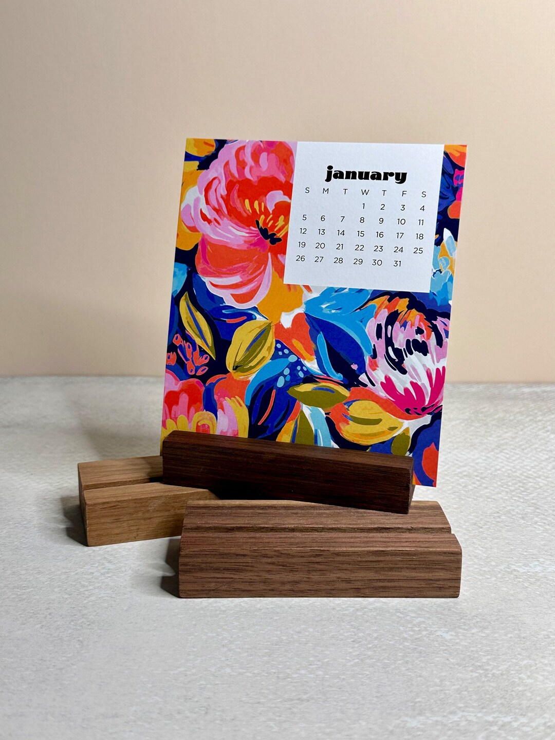 Walnut Wood Stand for Desk Calendar - Etsy