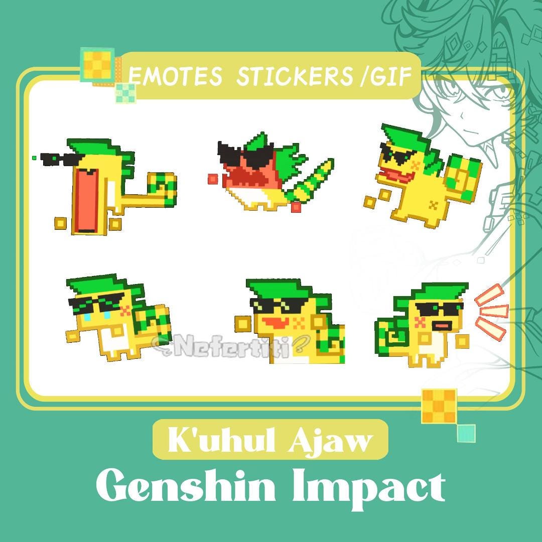 Genshin Impact K'uhul Ajaw Kinich Animated Emotes GIF, Youtube Chat ...