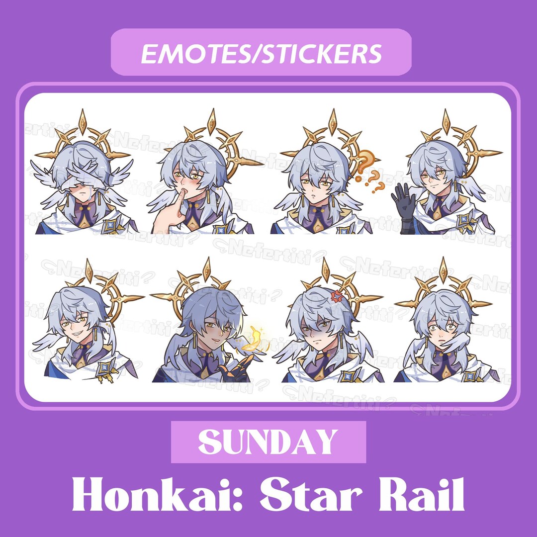 Honkai Star Rail Sunday Cute Stickers and Emotes,stickers for Decor ...