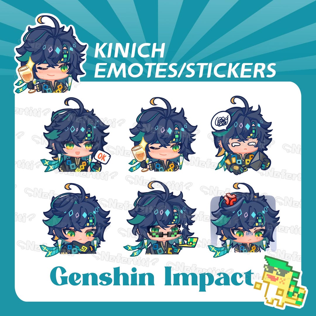 Genshin Impact Kinich Cute Stickers and Emotes,stickers for Decor Hydro ...