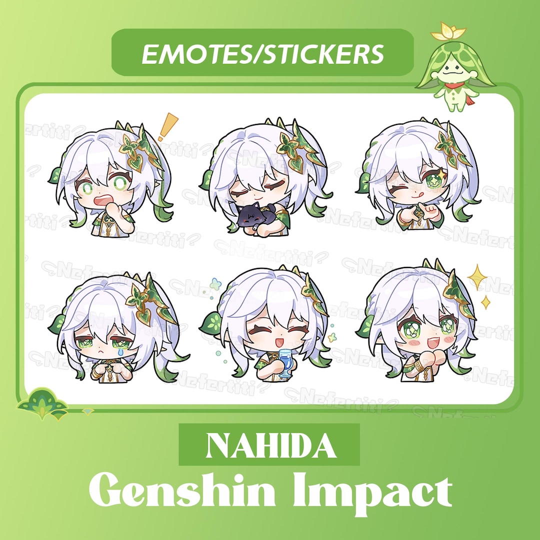 Genshin Impact Nahida Cute Stickers and Emotes,stickers for Decor Hydro ...