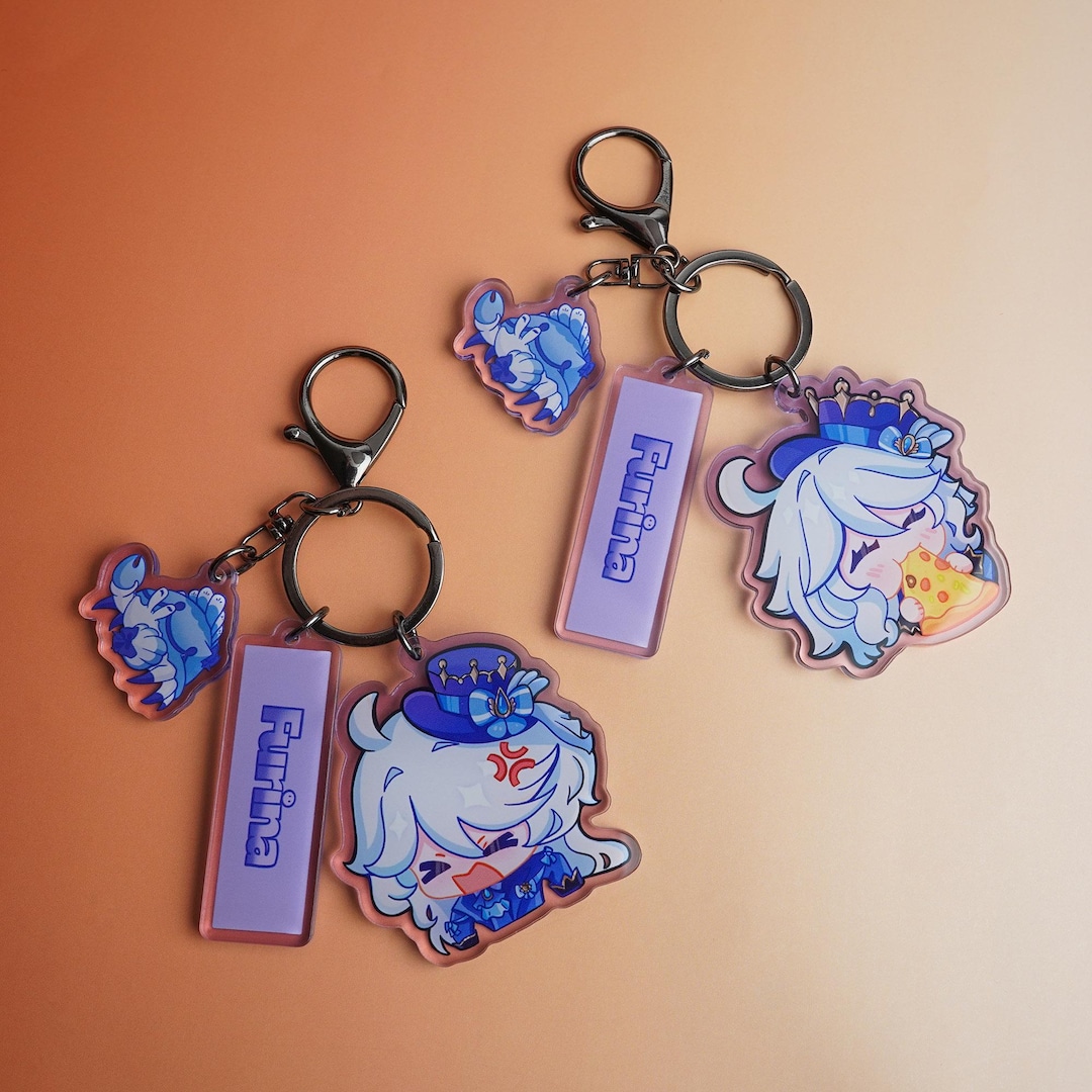 Genshin Impact 4th Anniversary Furina Focalors Emotes Original Keychain ...