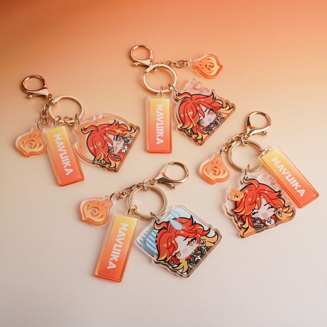 Genshin Impact Mavuika Pyro Archon Original Keychain Keyring, Exquisite ...