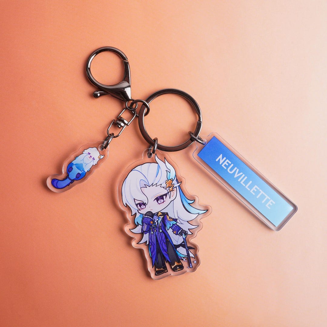 Genshin Impact Neuvillette Original Keychain Keyring, Purse Bag ...