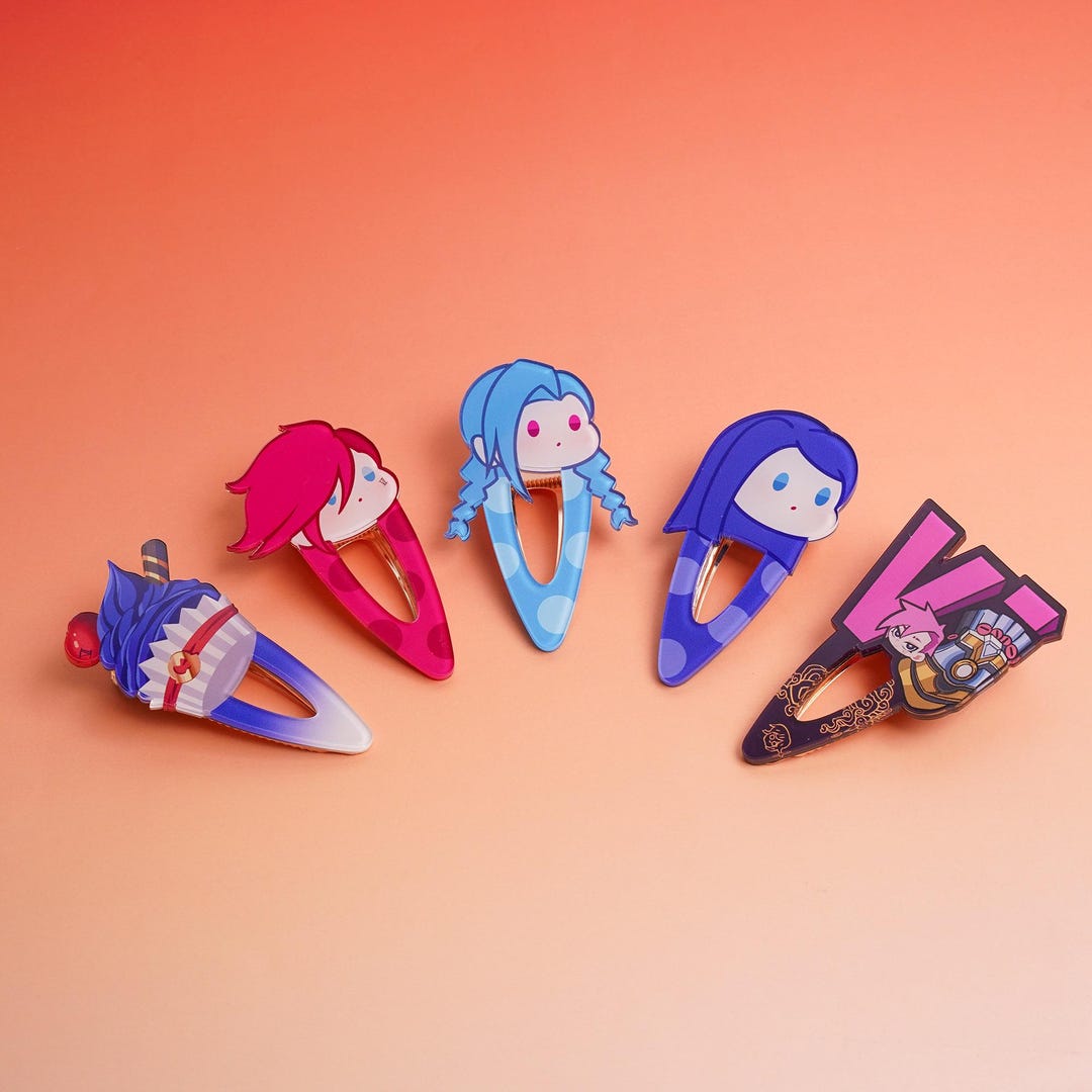 Arcane: League of Legends Jinx,vi,caitlyn,powed Hair Clips Hair Pins ...